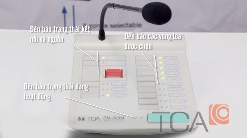 Hướng dẫn sử dụng Micro thông báo chọn vùng TOA RM-200M